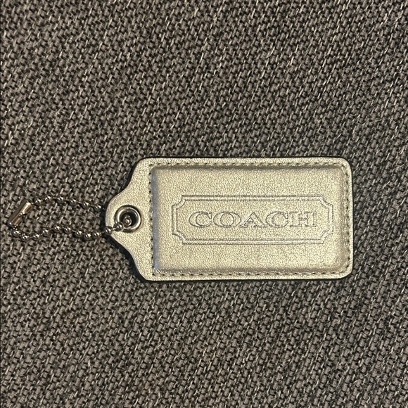 Coach | Accessories | Coach Metallic Silver 3 Inch Bag Tag With Creed ...